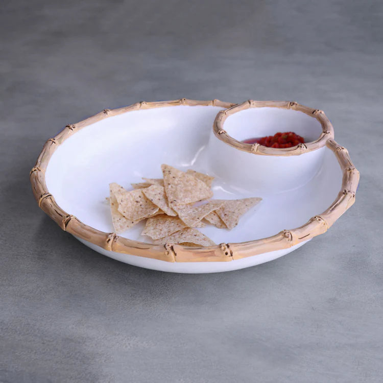 Vida Bamboo Large Chip & Dip – Heirloom Home Fine Linens